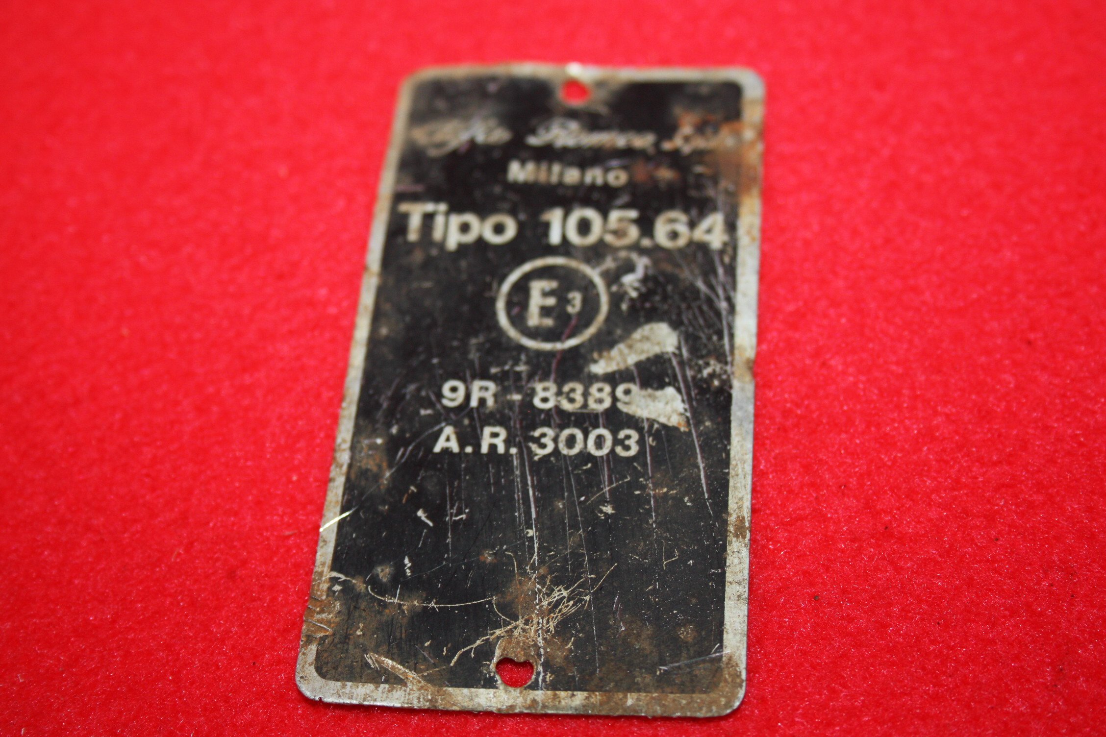 Targhetta identificativa omologazione – Classic Vintage Car